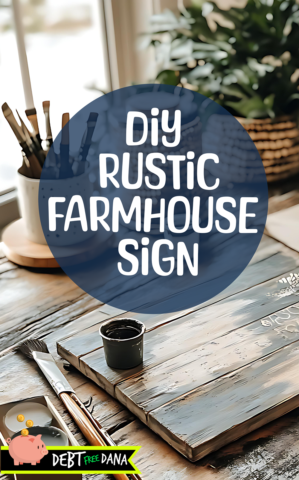 DIY a Rustic Farmhouse Sign | Debt Free Dana